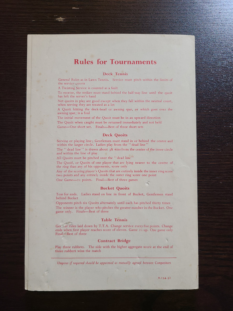 Union Castle Line S.S. Braemar Castle Programme – Terminal 37 Antiques