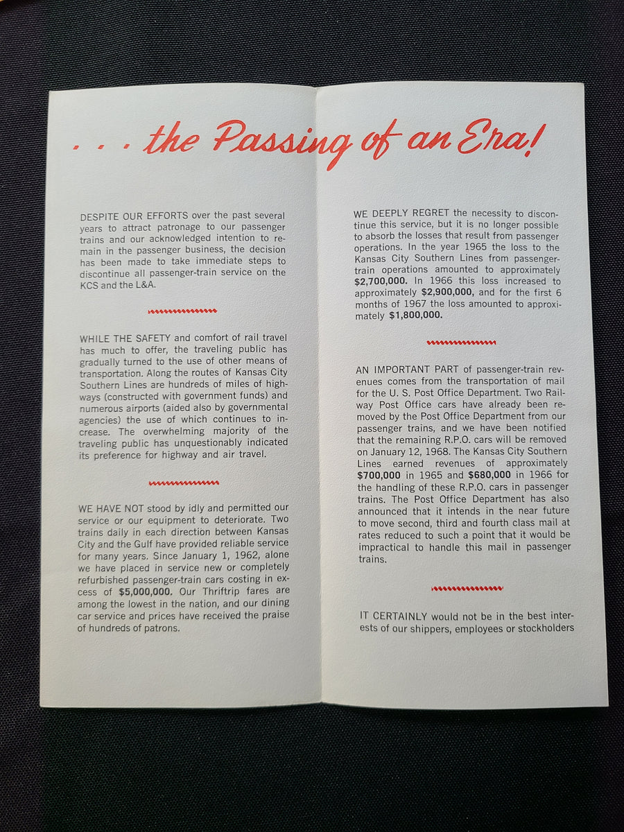 Kansas City Southern Lines Railroad Information & Timetable Packet (19 ...
