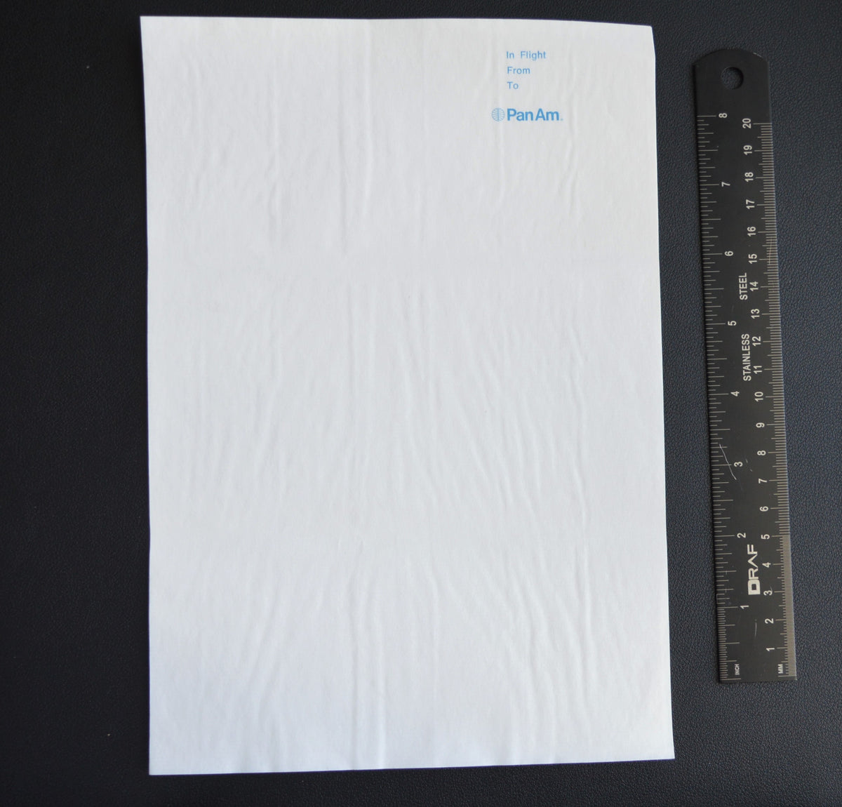 Vintage PAN AM Airlines In Flight Stationary Paper – Terminal 37 Antiques